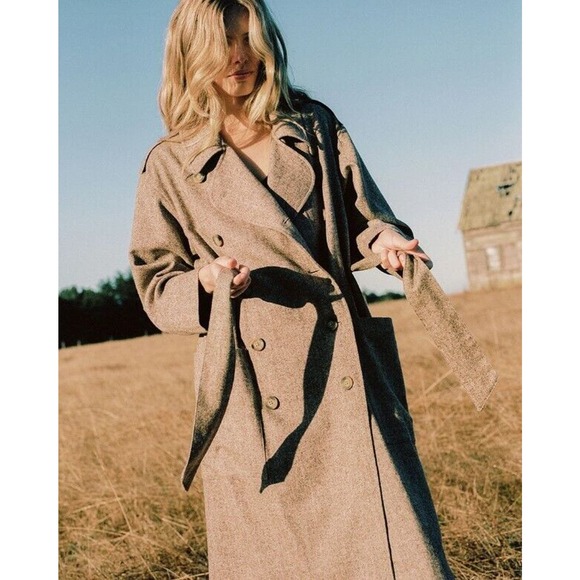 Christy Dawn | Jackets & Coats | Christy Dawn S Trench Coat Marlow Tobacco Specks Brown Belted ...